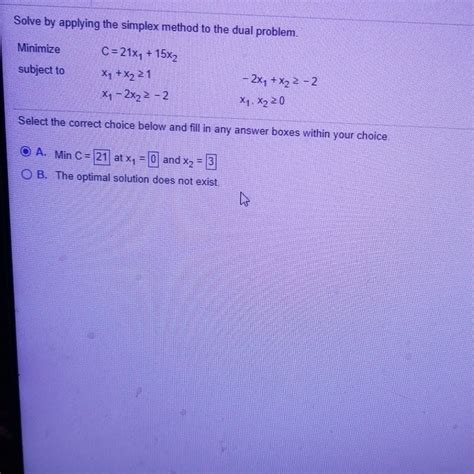 solved solve by applying the simplex method to the dual