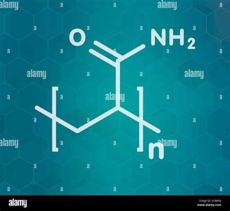 Polyacrylamide Pam Polymer Chemical Structure White Skeletal