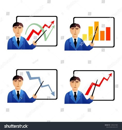 Man Pointing Diagram Chart Man Pointing Stock Illustration 1298327485