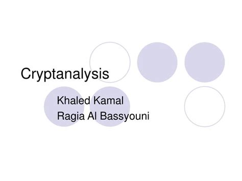 PPT Cryptanalysis PowerPoint Presentation Free Download ID