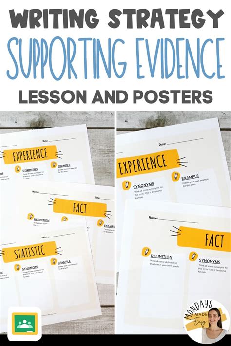 Supporting Details Lesson Types Of Evidence Examples And Anchor Chart