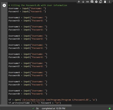 Solved Filling The Password Db With User Information