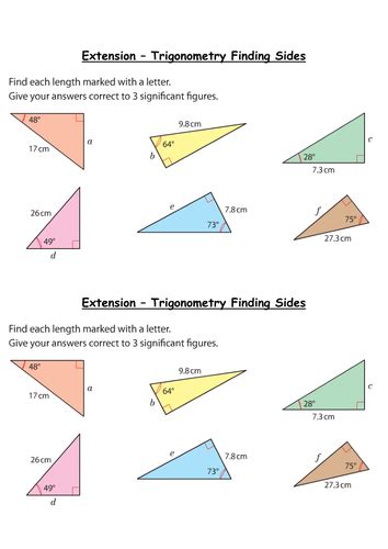 Trigonometry Missing Angles Grade B Level 8 By Whidds Teaching Resources Tes