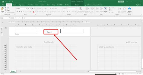 how to add page numbers in excel