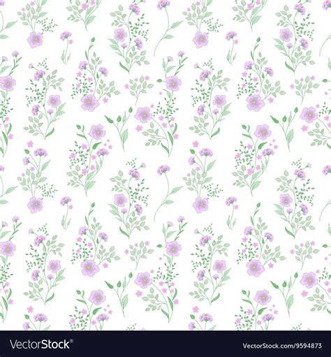 Small Flower Pattern Vintage Floral Seamless Vector Image