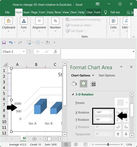 Excel 如何改变3d图表的旋转 极客教程