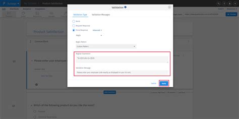 Regex Validation Questionpro Help Document