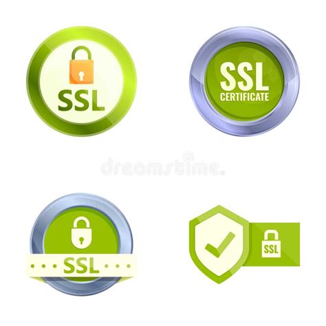 Ssl Concept Icons Set Cartoon Vector Secure Sockets Layer Certificate