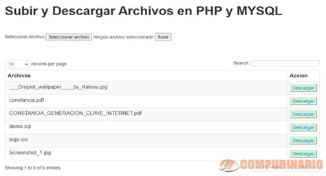 Subir Y Descargar Archivos En Php Y Mysql