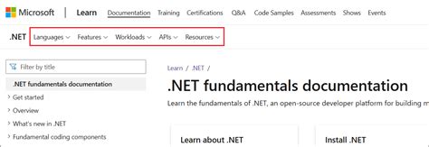 NET 문서 탐색 Microsoft Learn