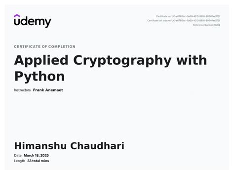 cryptography cybersecurity udemy python tech himanshu chaudhari