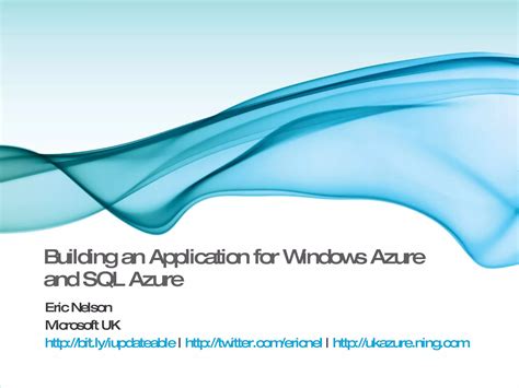Building An Application For Windows Azure And Sql Azure Ppt