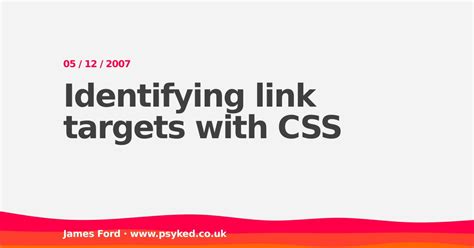 Identifying Link Targets With Css