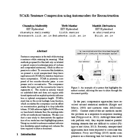 Scar Sentence Compression Using Autoencoders For Reconstruction Acl