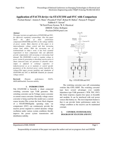 Pdf Application Of Fact Devices Via Statcom And Svc With Comparison