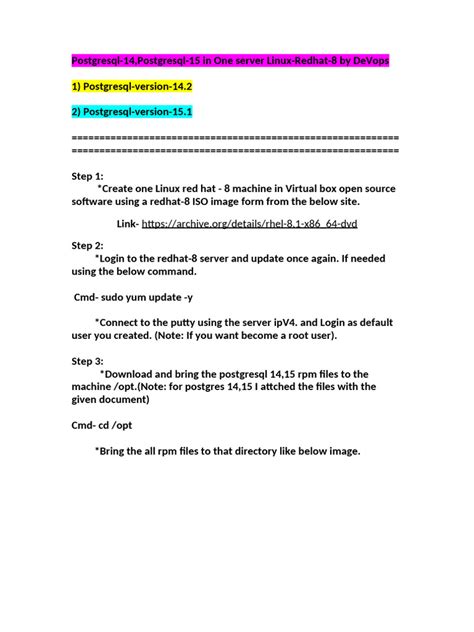 Postgresql 1415 In One Server Task Pdf