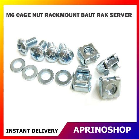 Jual Cage Nut M6 Rackmount Baut Rak Server Wallmount Cagenut Baud Mur Shopee Indonesia