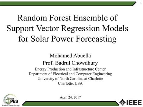 random forest ensemble of support vector regression for solar power