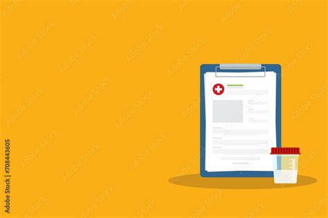 Semen Test Medical Sample In A Glass Tube And Medical Lab Analysis Form List With Results Data