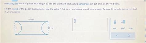 solved a rectangular piece of paper with length 25 cm and