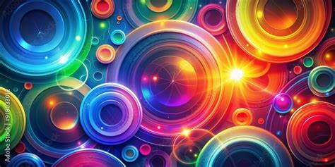 Vibrant Abstract Background Featuring Overlapping Circles In Various Sizes And Colors Creating