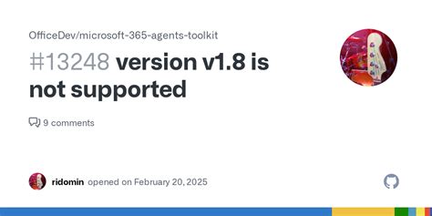 Version V18 Is Not Supported · Issue 13248 · Officedevmicrosoft 365 Agents Toolkit · Github