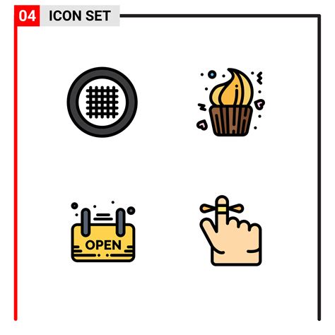 4 User Interface Filledline Flat Color Pack Of Modern Signs And Symbols