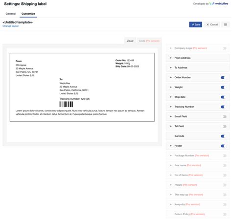 how to customize woocommerce shipping labels webtoffee