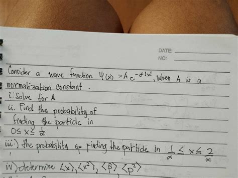 Consider a wave function ψ x Aefx when A is a Chegg