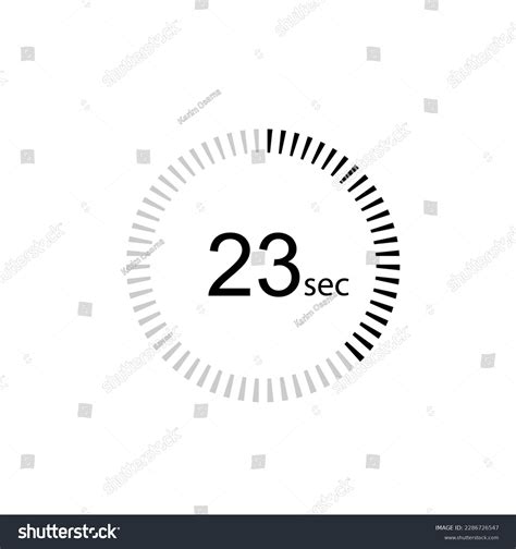 23 Seconds Timer Icon 23 Sec Digital Timer Royalty Free Stock Vector