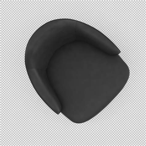 아이소 메트릭 안락 의자의 3d 렌더링 프리미엄 Psd 파일