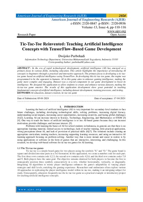 pdf tic tac toe reinvented teaching artificial intelligence concepts