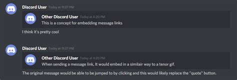 Embed Message Links In A Similar Way To GIFs To Replace Current Quote Feature Discord