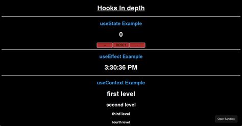 Hooks Codesandbox
