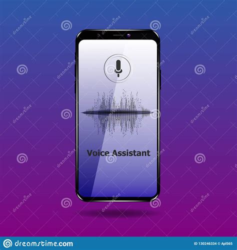 Personal Assistant And Voice Recognition On Mobile App Stock Vector