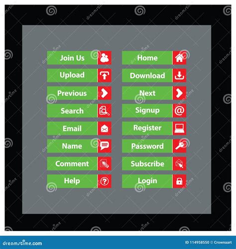 Web Design Buttons Theme Stock Illustration Illustration Of Communication 114958550