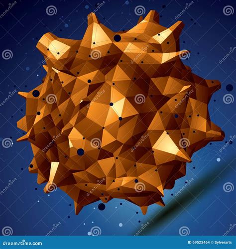 Vector Digital 3d Abstraction Lattice Geometric Polygonal Element Perspective Golden Wireframe