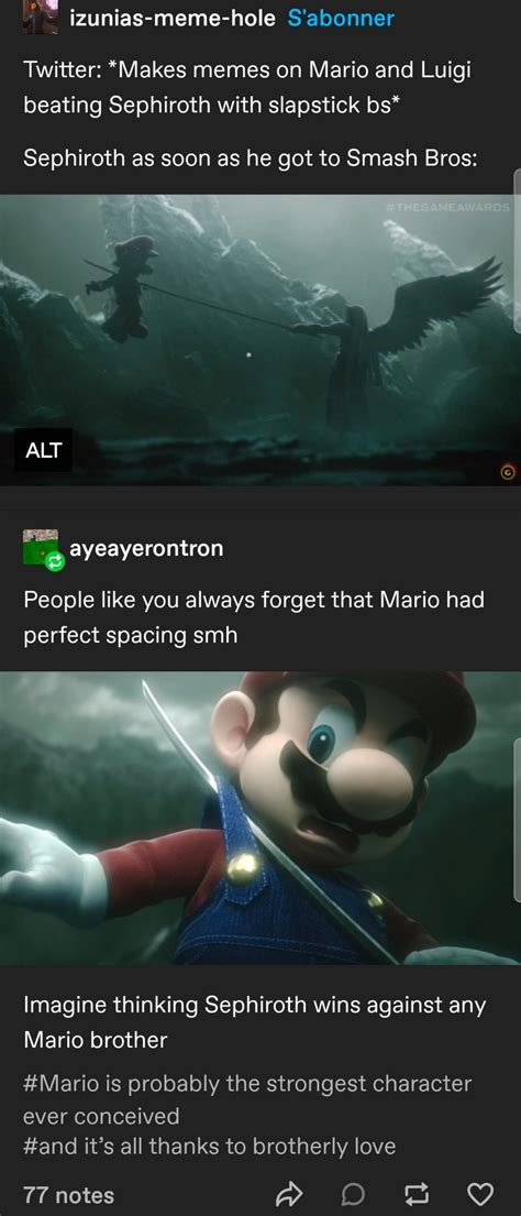 Mario And Luigi Neg Diff Sephiroth R Curatedtumblr