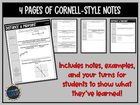 Distance And Midpoint Geometry Notes Coordinate Plane By Generally Geometry