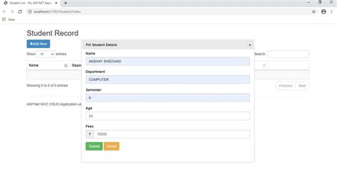 Create An Aspnet Mvc Crud Application With Entity Framework Using Ajax
