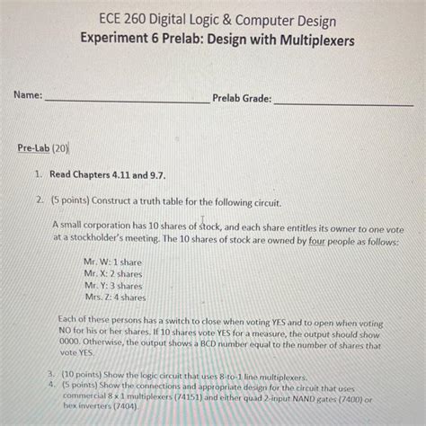 Solved ECE Digital Logic Computer Design Experiment Chegg