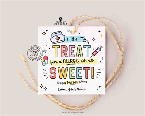 Nurses Week T Tags Printable Instant Download Cute Party Dash