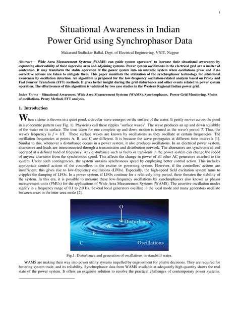 Pdf Situational Awareness In Indian Power Grid Using Synchrophasor Data