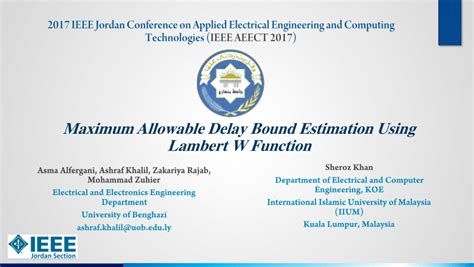 pdf maximum allowable delay bound estimation using lambert w function