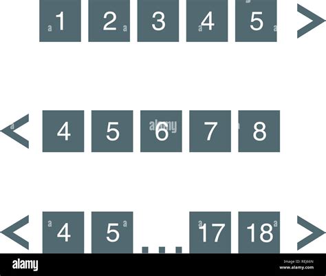 Pagination Bar Set Electronic Pages For Web Site Numbering To Indicate