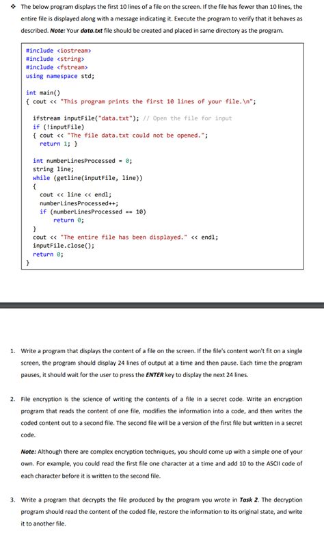 Solved The Below Program Displays The First 10 Lines Of A
