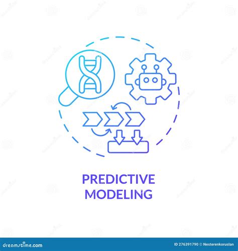 Predictive Modeling Blue Gradient Concept Icon Stock Vector Illustration Of Medical