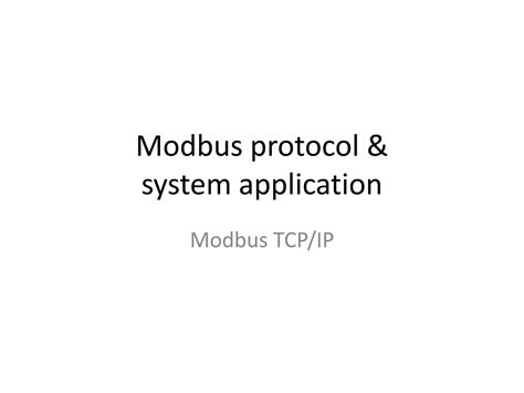 Basics Of Communication Modbus Training Ppt
