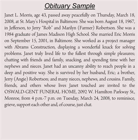 Writing An Obituary With 10 Obituary Samples And Examples Obituaries