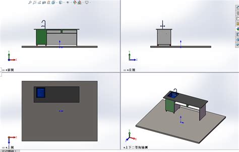 学校实验桌 Solidworks 2017 模型图纸下载 懒石网